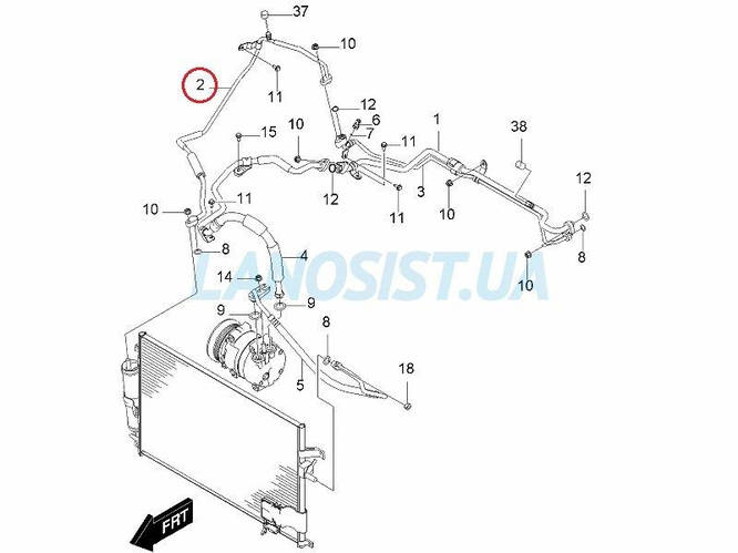 Купить Трубка кондиционера Лачетти GM (к радиатору со стороны осушителя ...