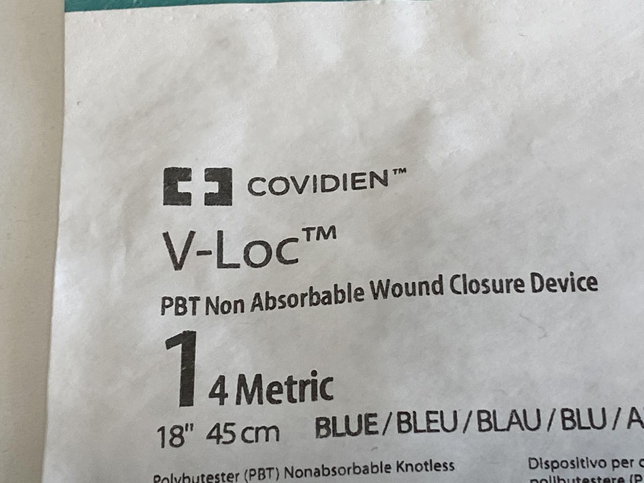 V-loc (ВіЛок) PBT (не розсоктується), 1 (1x45)см голка 37 мм 1/2 кола ...