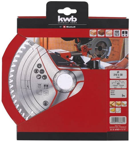 Купить Диск пильный TCT KWB для торцевой пилы Einhell, 210х30 мм, 64 ...