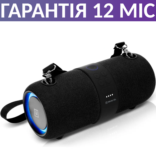 Блютуз колонка REAL-EL X-735 Bluetooth с RGB-подсветкой, 24 Ватт ...