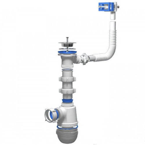 Сифон АНІ-ПЛАСТ для кухні Ані Грот 1-1/2" з переливом миття, d 40 ...
