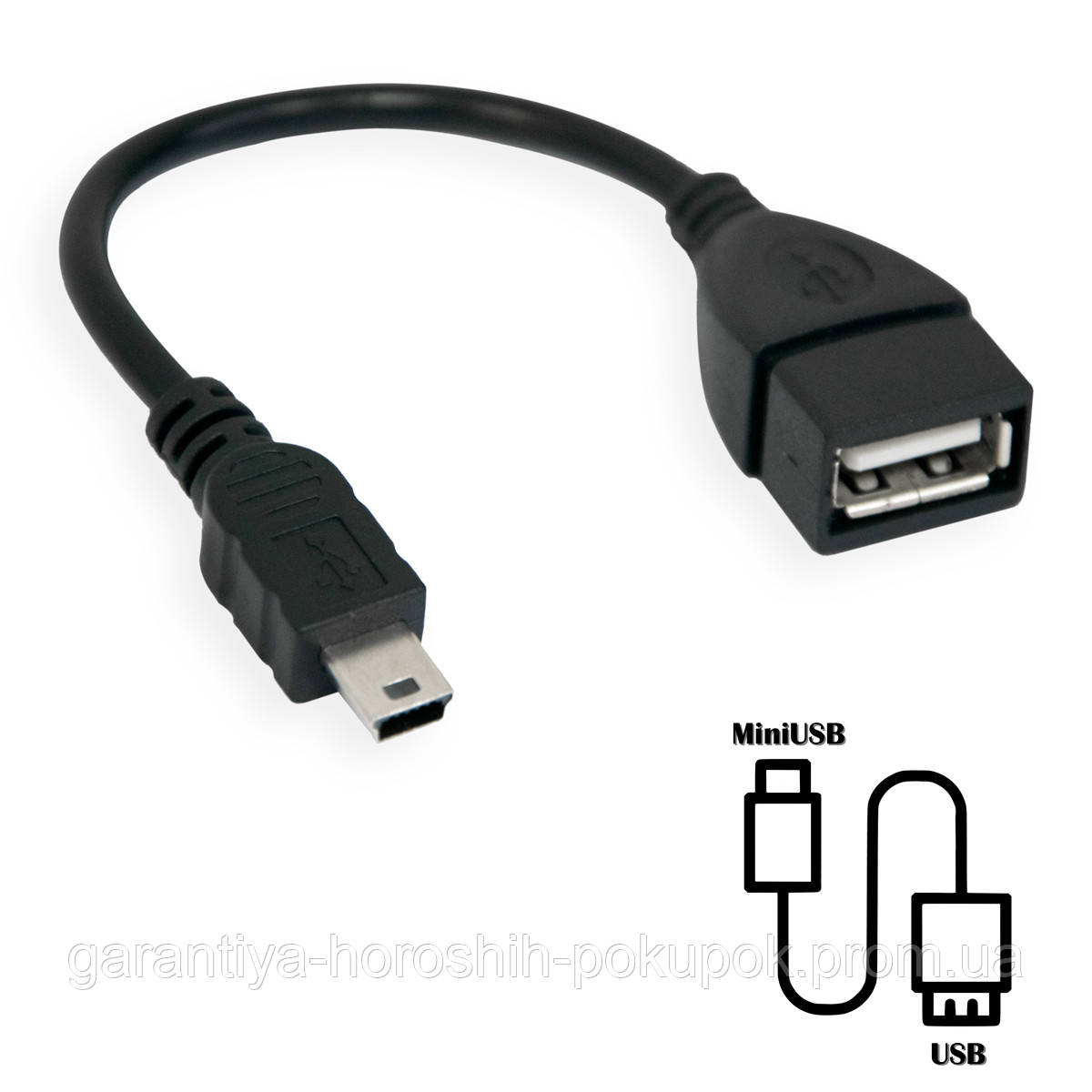Otg Перехідник Usb Miniusb Тип B Чорний Вiд Кабель перехідник з Міні