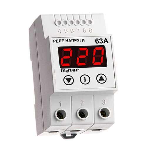 Реле напруги DigiTOP VP-63А (3 модулі, базовий функціонал) (ID ...