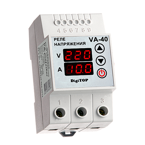 Реле напруги / струму DigiTOP VA-40A (3 модулі, контроль по струму) (ID#1677406556), ціна: 1202 ...