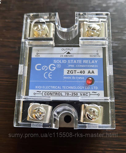 SSR-40AA (ZGT-40AA) вхiд- AC 70-280v вихiд - 24- 480vАС 40a реле ...