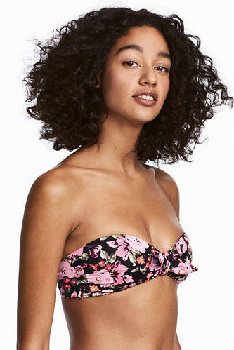 Купальный лиф H&M 32 черный цветы 903510388 BSXK (ID#1796749965), цена: 289 ₴, купить на Prom.ua