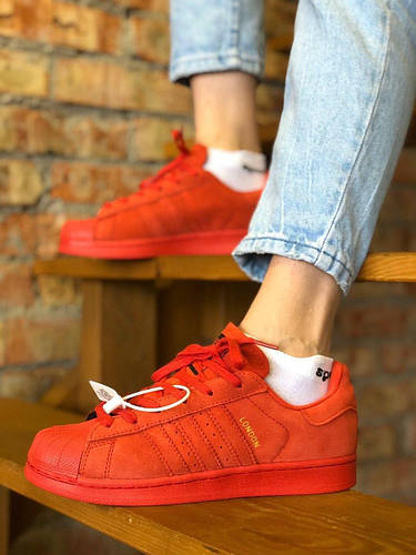 Женские кеды Adidas Superstar Red красный демисезонные повседневные ...