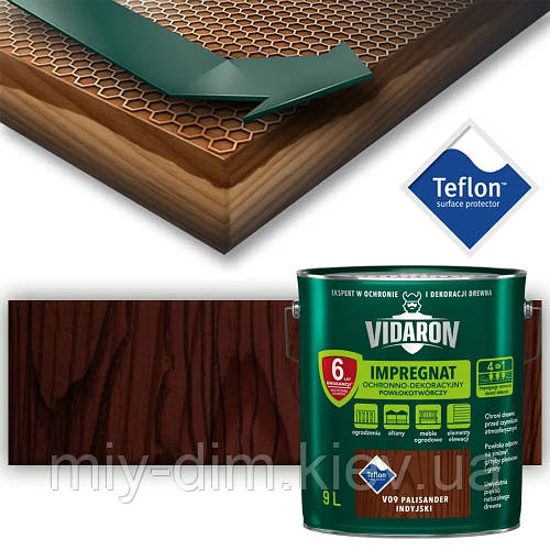 Купить VIDARON impregnat V09 індійський палісандр 9л PL, цена 2291 ...