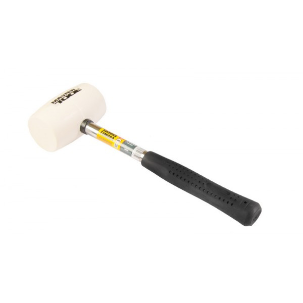 Киянка резиновая MASTERTOOL 60 мм 450 г металлическая рукоятка белая 02-1312 (ID#1797002995 ...