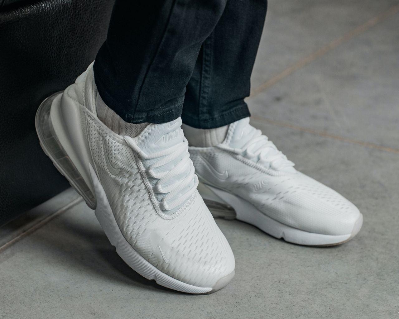 Купить Белые найки мужские кроссовки весенние Nike Air Max 270 - White ...