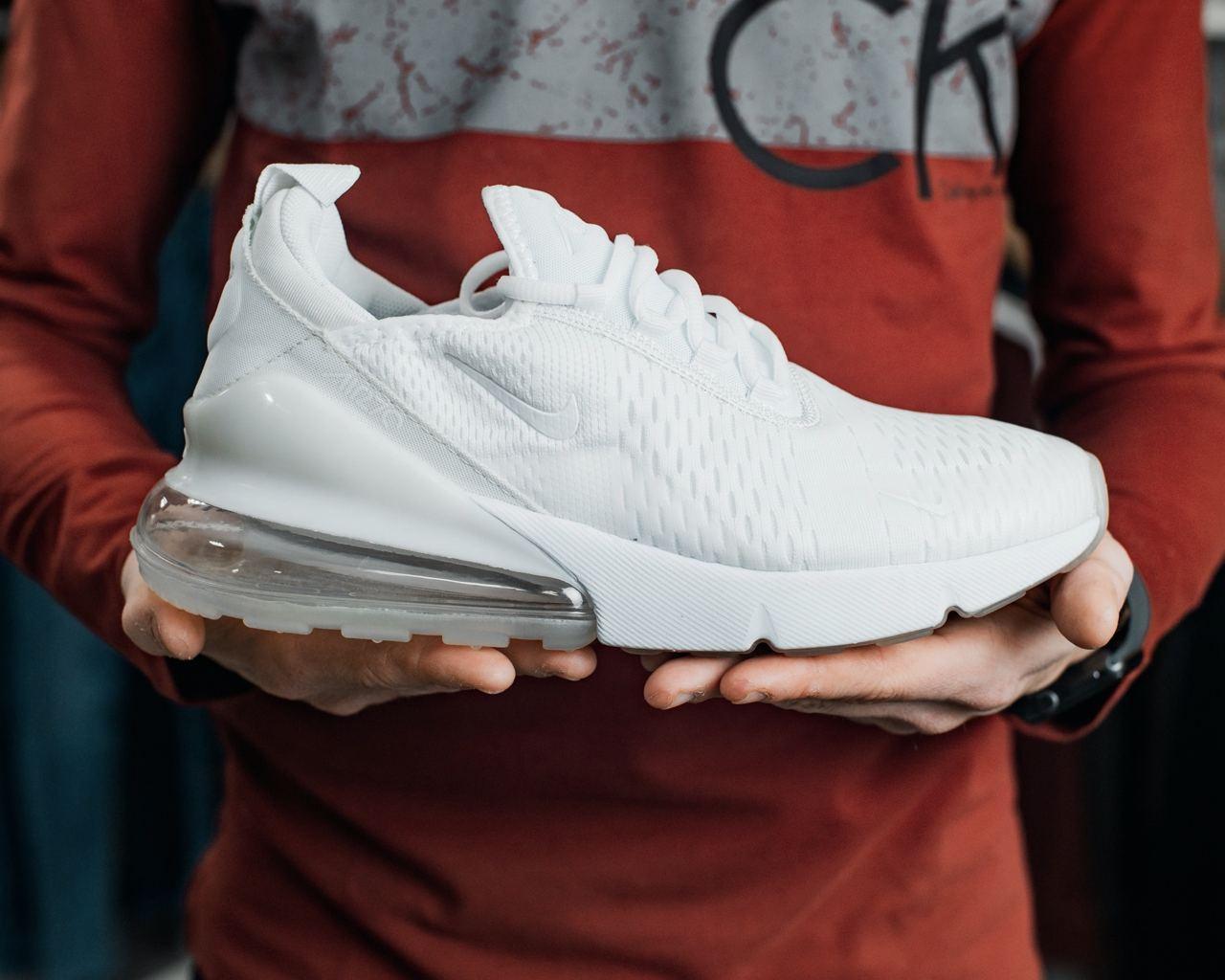 Купить Белые найки мужские кроссовки весенние Nike Air Max 270 - White ...