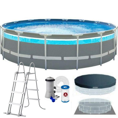 Каркасный бассейн Intex 26722 круглый с лестницей и картриджным ...