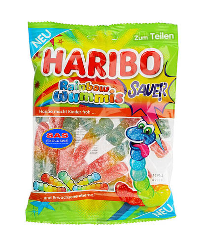 Купить Кислые желейные червяки Haribo Rainbow Wummis Sauer 160g, цена ...