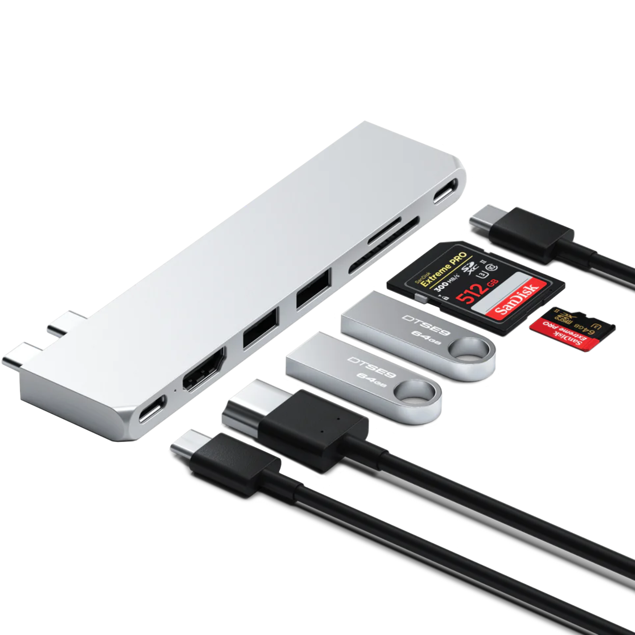 Купить Хаб-адаптер Satechi Aluminum USB-C Pro Hub Slim Adapter, Silver ...