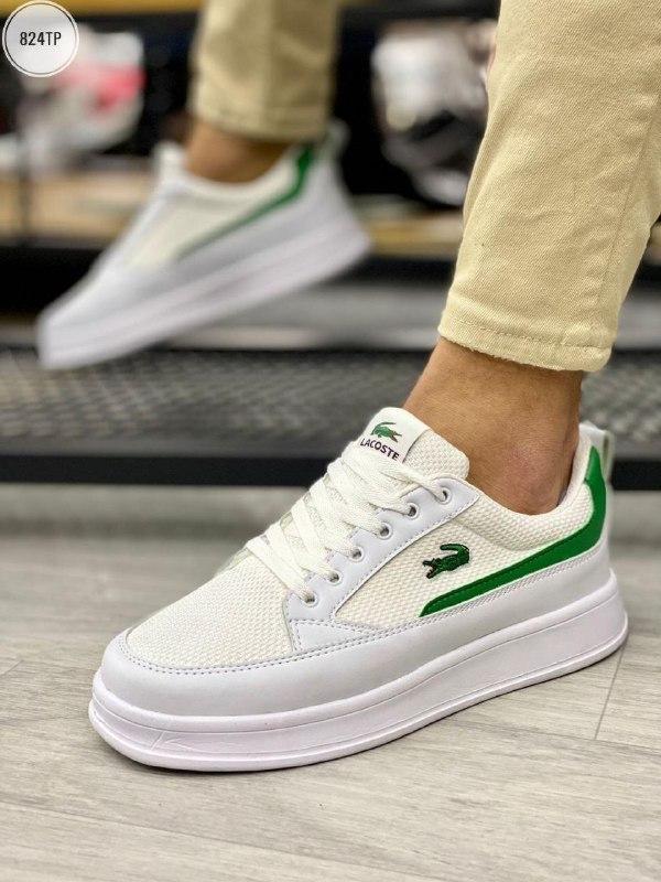 Белые мужские кроссовки Lacoste, белые мужские кеды Lacoste ...
