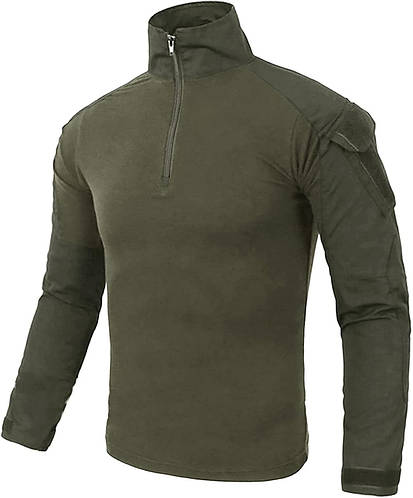 Купить KEFITEVD Мужская тактическая рубашка Боевая рубашка Flecktarn Slim Fit с длинным рукавом ...