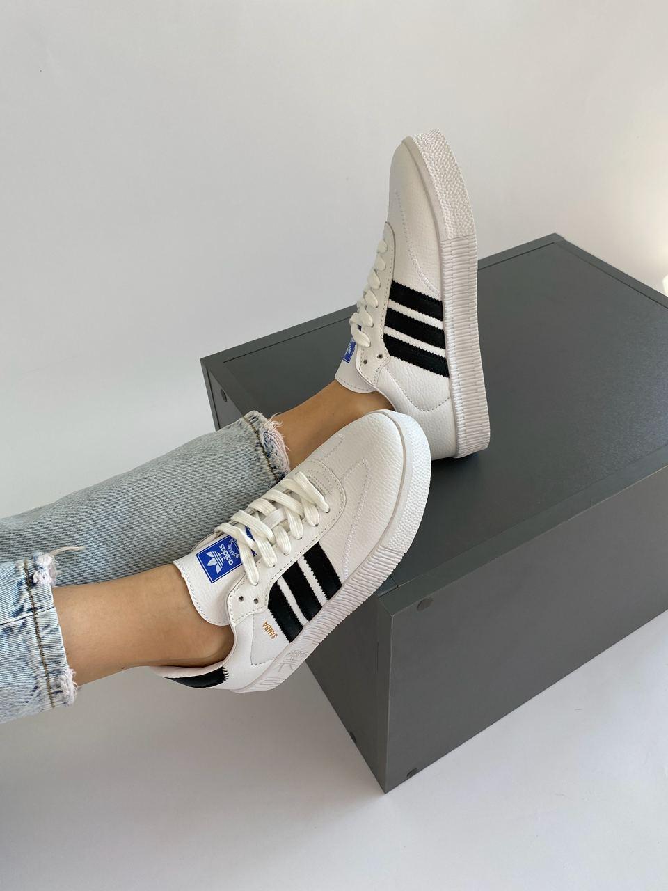 Купить Adidas Samba Rose White Leather Белые кожаные кроссовки с ...