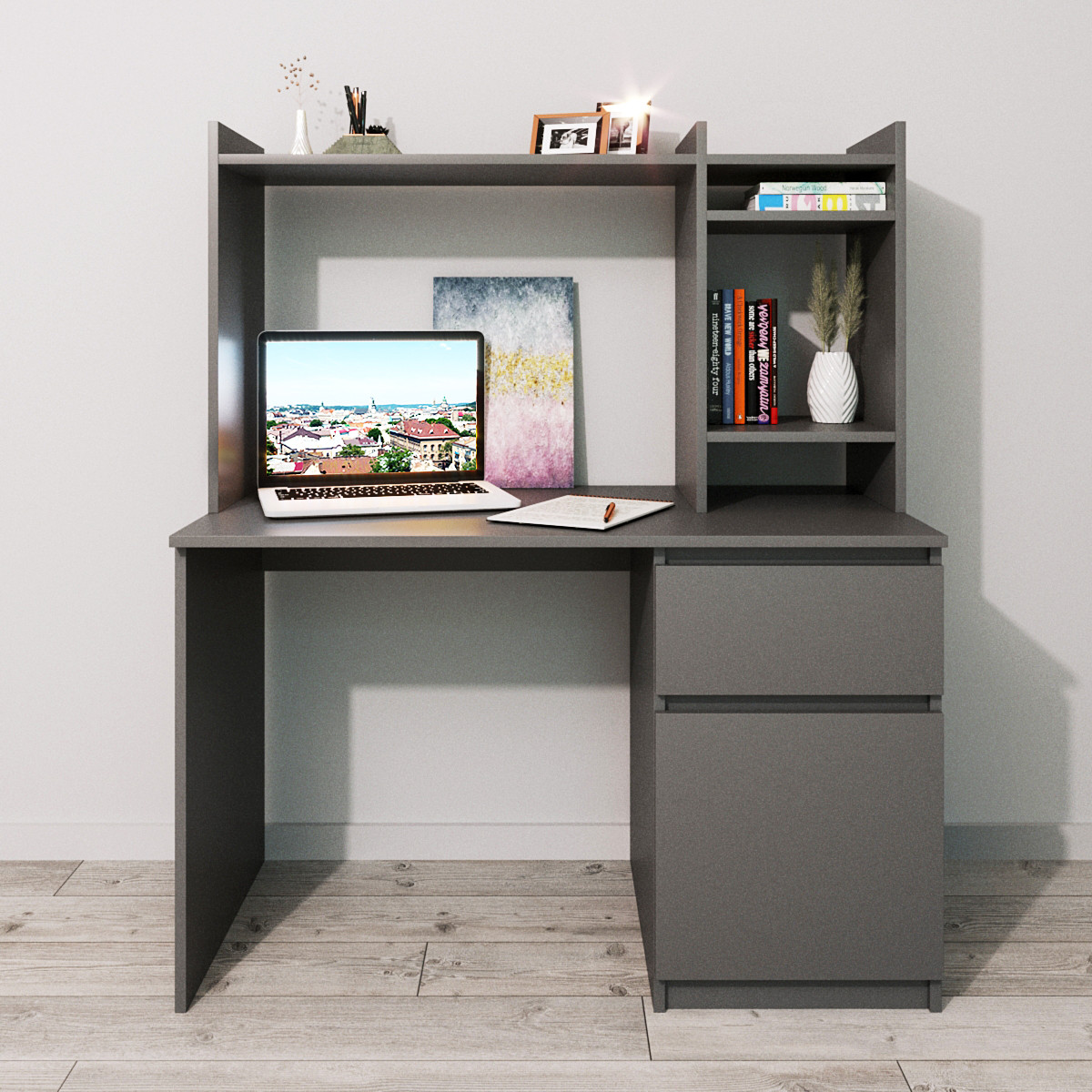 Купить Стол компьютерный игровой для учебы с надставкой Гайд Антрацит ...