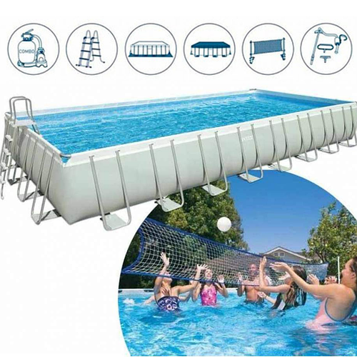 Купить Каркасный бассейн Intex 26378 прямоугольный с лестницей и ...