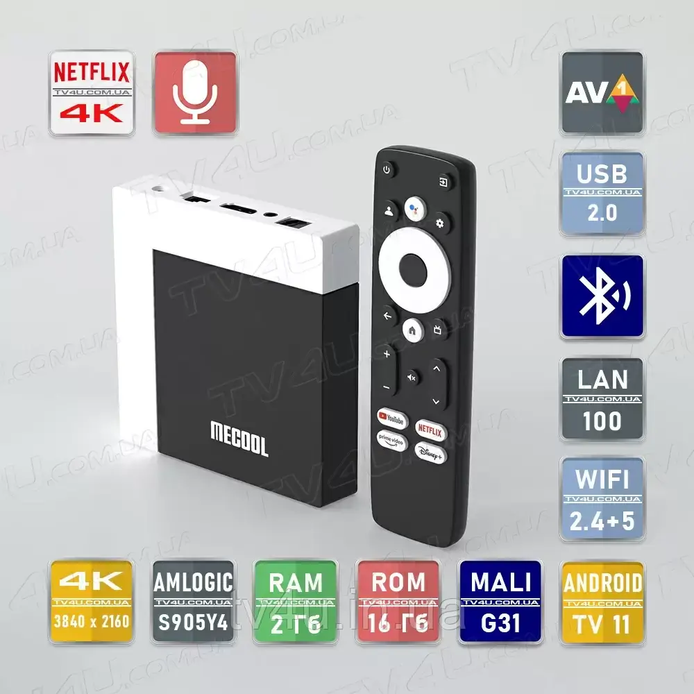 Смарт ТВ Приставка Mecool KM7 Plus NETFLIX 2/16 Гб Google TV Smart Box ...