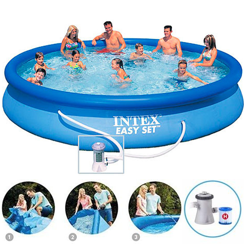 Надувной бассейн Intex Easy Set 28158 круглый наливной семейный ...