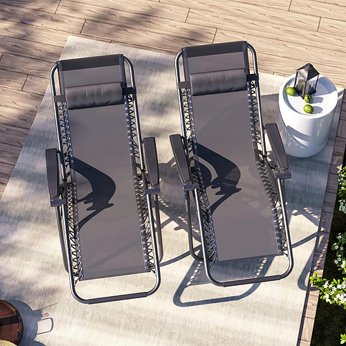 Купить Раскладное кресло шезлонг SP-167A черный лежак пляжный для сада ...