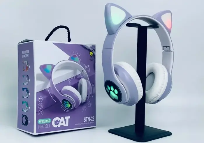 Купить Беспроводные наушники cat stn-28 Ушки с подсветкой bluetooth ...