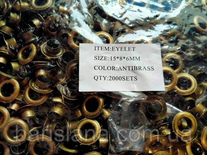 Люверс 8мм Антик 2000штук. (ID#1799680521), цена: 1100 ₴, купить на Prom.ua