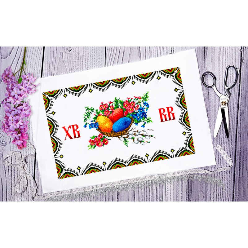 Схема вишивання бісером на габардині Рушник пасхальний РП 086 Id 1799932265 ціна 131 03