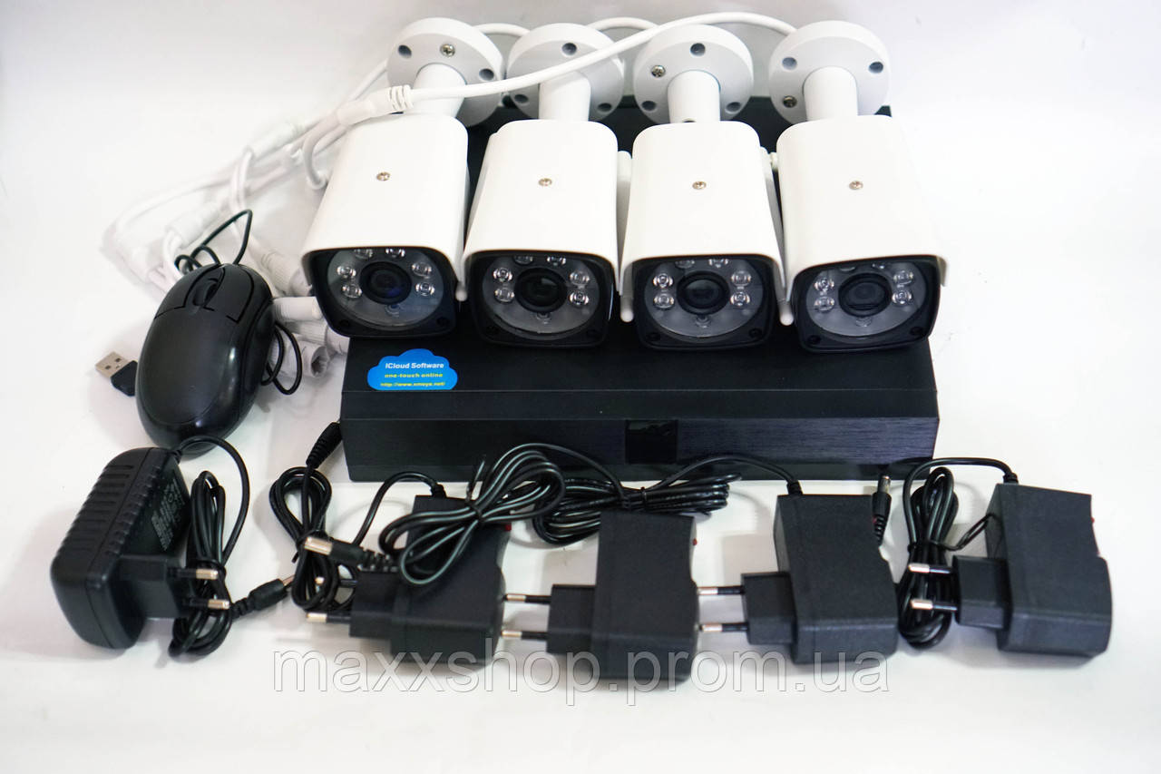 DVR WiFi KIT HD720 4-канальный Беспроводной Видеорегистратор (4 Камеры ...