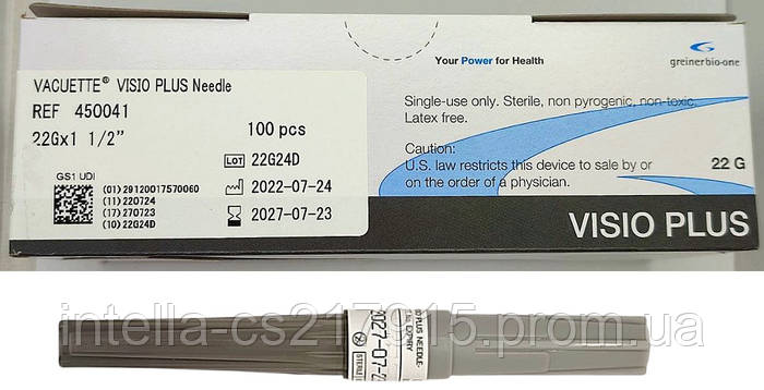 Купить Игла двусторонняя VACUETTE VISIO PLUS 22G x 1 1/2" (0,7 х 38 мм ...