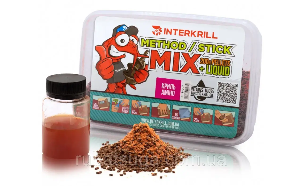 Купить ПеллетсINTERKRILL Method Stick Mix Криль-Амино 400г, цена 133 грн — Prom.ua (ID#1799786906)