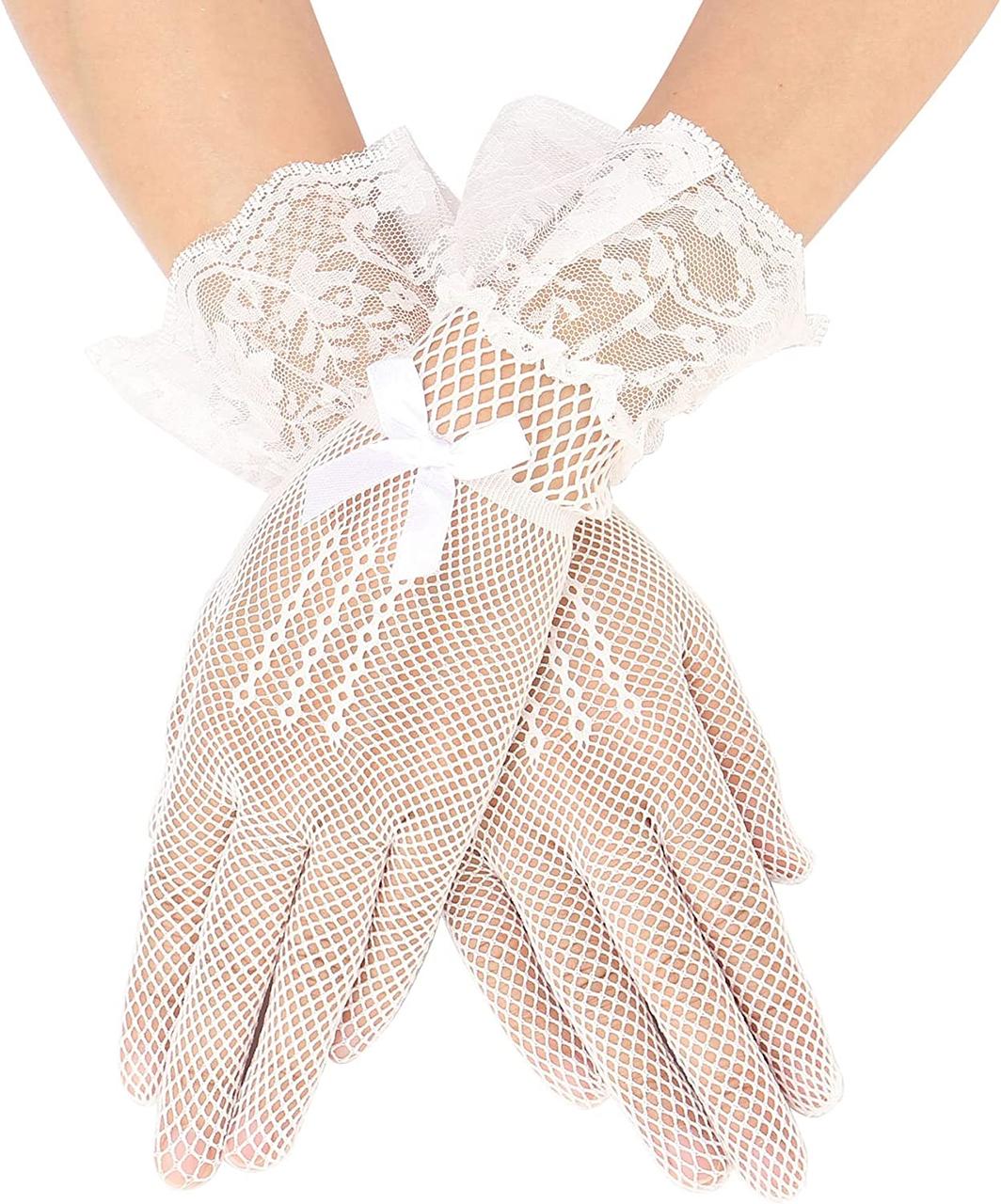 White #2 Ayliss женские кружевные перчатки, короткие свадебные перчатки ...