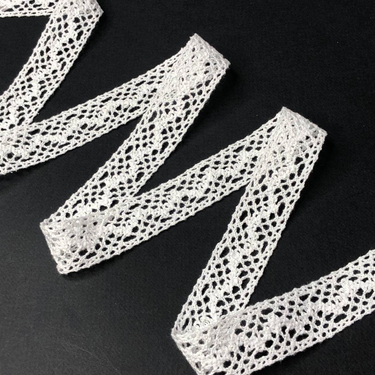 Купить (1 метр) Кружево натуральное лен 2,3 см Цвет - Белый (MY-6438 ...