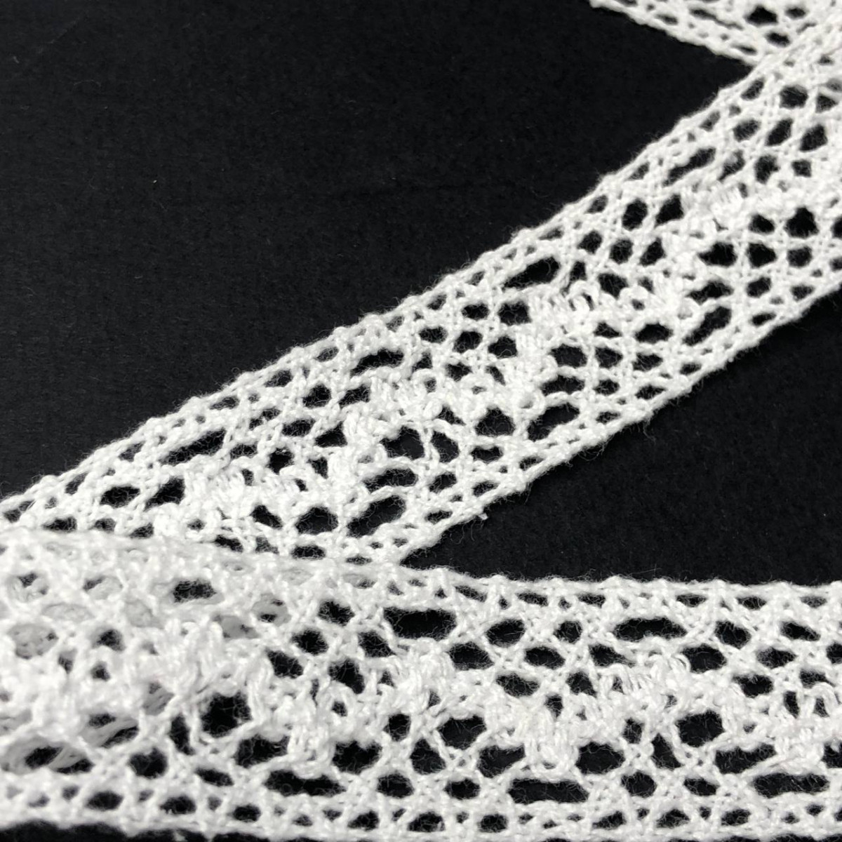 Купить (1 метр) Кружево натуральное лен 2,3 см Цвет - Белый (MY-6438 ...