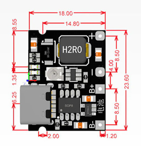USB type-c Контроллер заряда/разряда, модуль 1S li-ion 4,2 - 28V 2A (ID ...