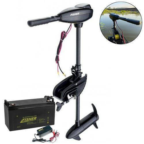 Электромотор для лодки Fisher 26lbs; 12V. 100A/h GEL АКБ. +З/У ...