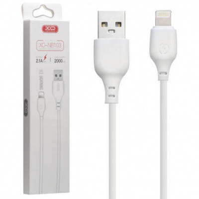 Купить Кабель XO NB103 USB - Lightning 2.1A/2m (Белый), цена 149 ₴ — Prom.ua (ID#1801158493)