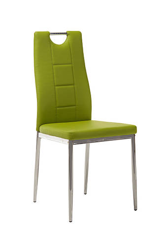 Купить Стул на металлических ножках N-67 Vetro, обивка кожзам оливкового цвета, цена 1650 ...