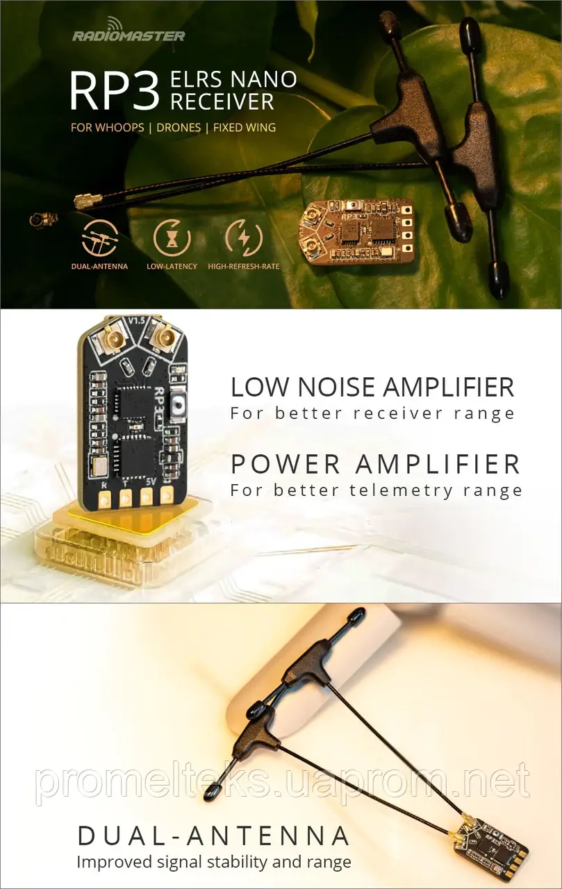 Приемник RADIOMASTER ELRS-RP3-V2 2.4Ghz Expressrs ELRS Nano Receiver ...
