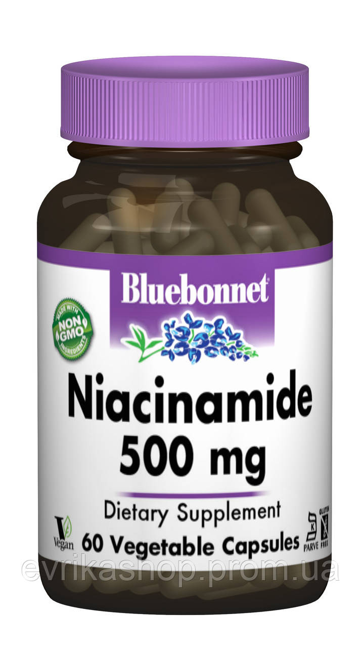 Купить Ниацинамид B3 500мг Bluebonnet Nutrition 60 гелевых капсул EV ...