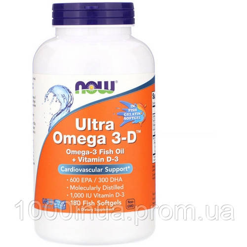 Омега 3 NOW Foods Ultra Omega 3-D 180 Softgels TS, Код: 7520355 ...