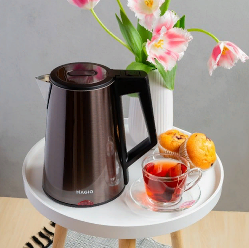 Купить Электрочайник Magio MG-987 1.7 л, 1800 Вт коричневый | Бытовой дисковый чайник, цена 1252 ...