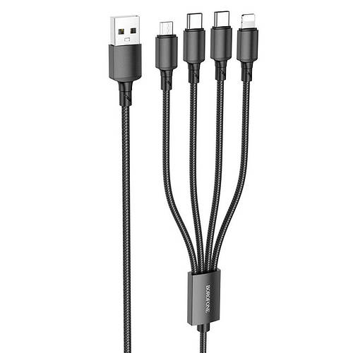 Купить Кабель 4в1 Type-C(Android)*2 + MicroUSB(Android) + Lightning ...