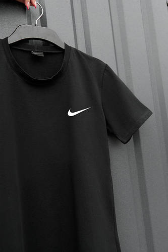 Мужская футболка Nike черная хлопковая летняя , Стильная футболка Найк ...