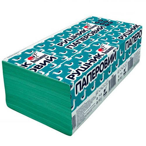 Рушники паперові Альбатрос одношарові V-складання 160 листів Зелені ...