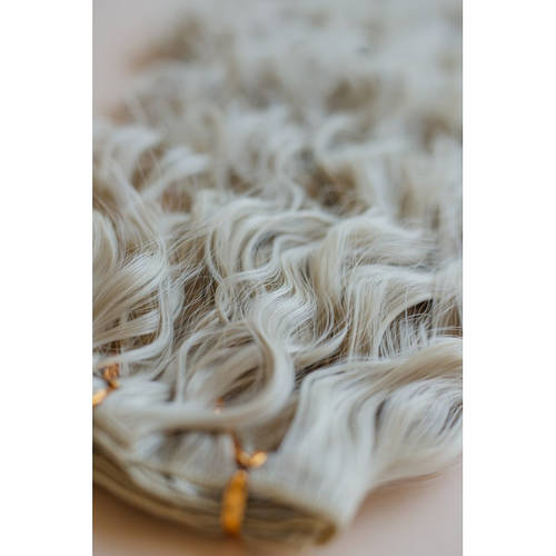 Купить Накладные кудрявые волосы белый блонд на клипсах комплект тресс ...