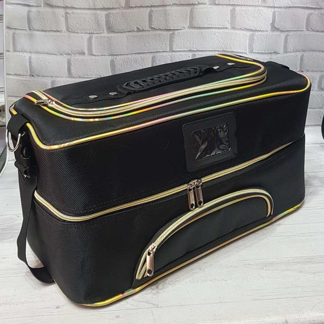 Купити Сумка для косметики, манікюру, візажиста (черна з жовтими ...