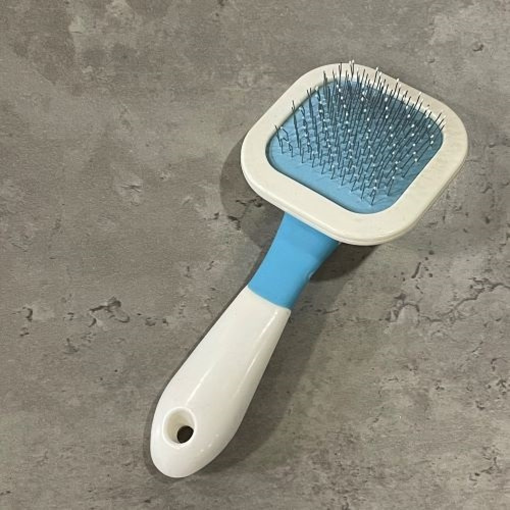 Пуходерка для вичісування шерсті собак і кішок біла з блакитним (ID ...