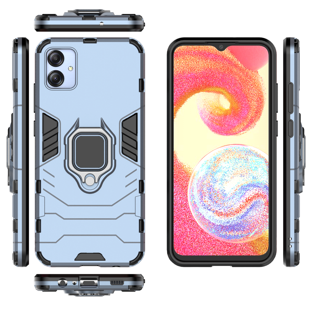 Бронированный чехол для Samsung Galaxy A04e с кольцом Navy Blue: Купить ...
